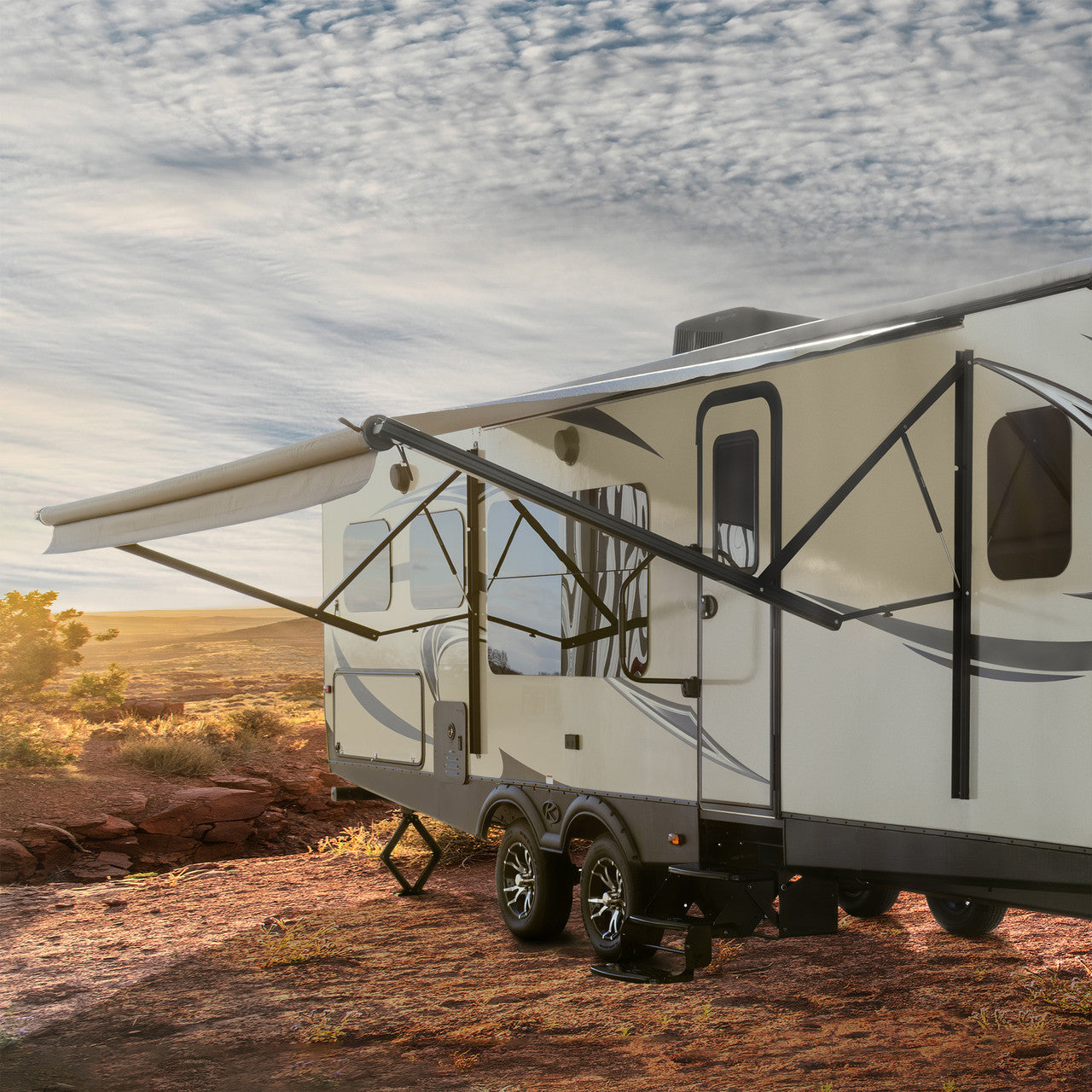 RecPro RV Awning Electric Assembly | Black – factoryrv.com